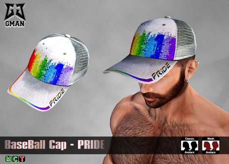 Second Life Marketplace - [GMan] PR - BaseBall Cap Pride